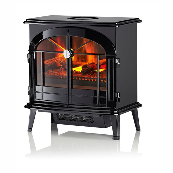Dimplex Burgate Opti Myst Electric Remote Control Stove in Gloss Black – The Stove House