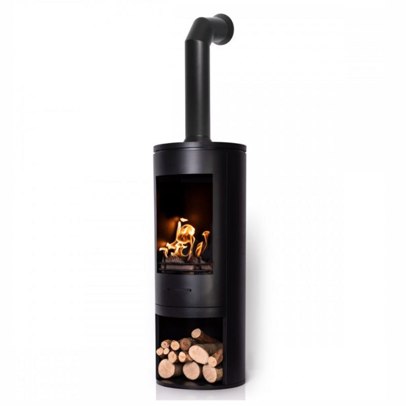 VISION Modern black Cylindrical Bioethanol Fire / bio ethanol stove ...